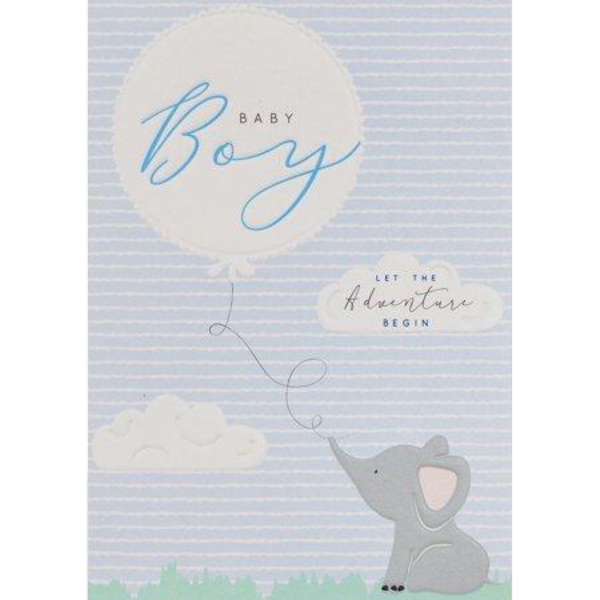 Laura Darrington Design Baby Elephant with Ballon Embossed New Baby Boy ...